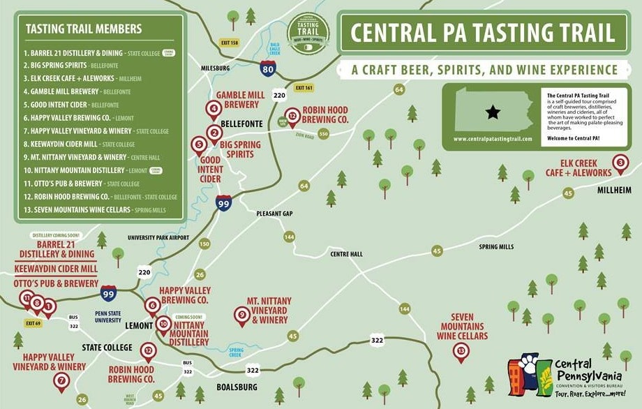 Experience Central PA Through a Craft Beer Spirits & Wine Tasting Trail ...